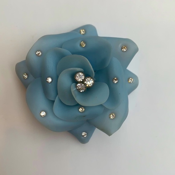 Jewelry | Rare Vintage Signed Light Blue Brooch Studded With Sparkling ...